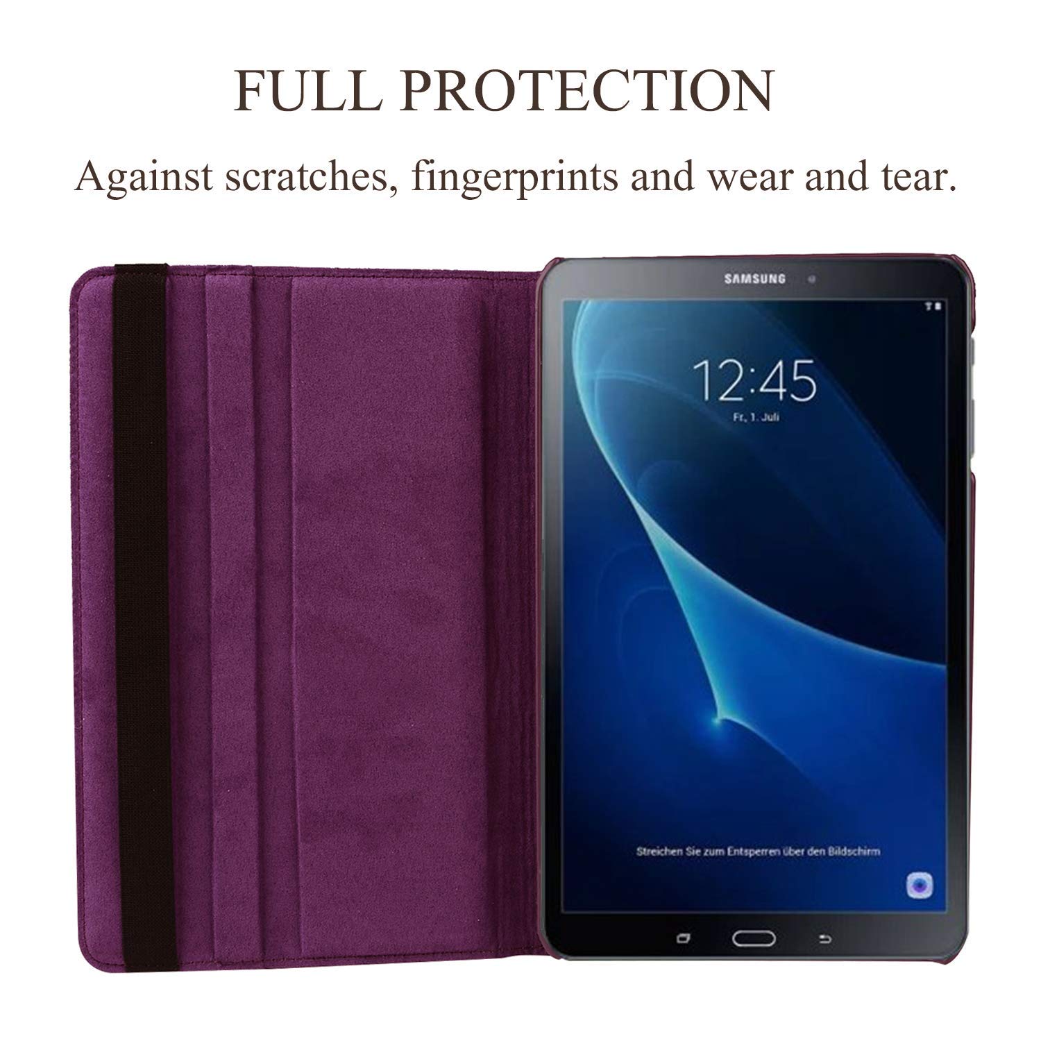 Tablet Case for Samsung Galaxy Tab A 10.1 2016 Model T580, EKVINOR Premium PU Leather 360 Degree Rotating Cover for Galaxy Tab A 10.1 inch
