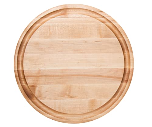 John Boos Block CB1051-1M1515175 Maple Wood Round Cutting Board with Juice Groove, 15 Inches Round x 1.5 Inches