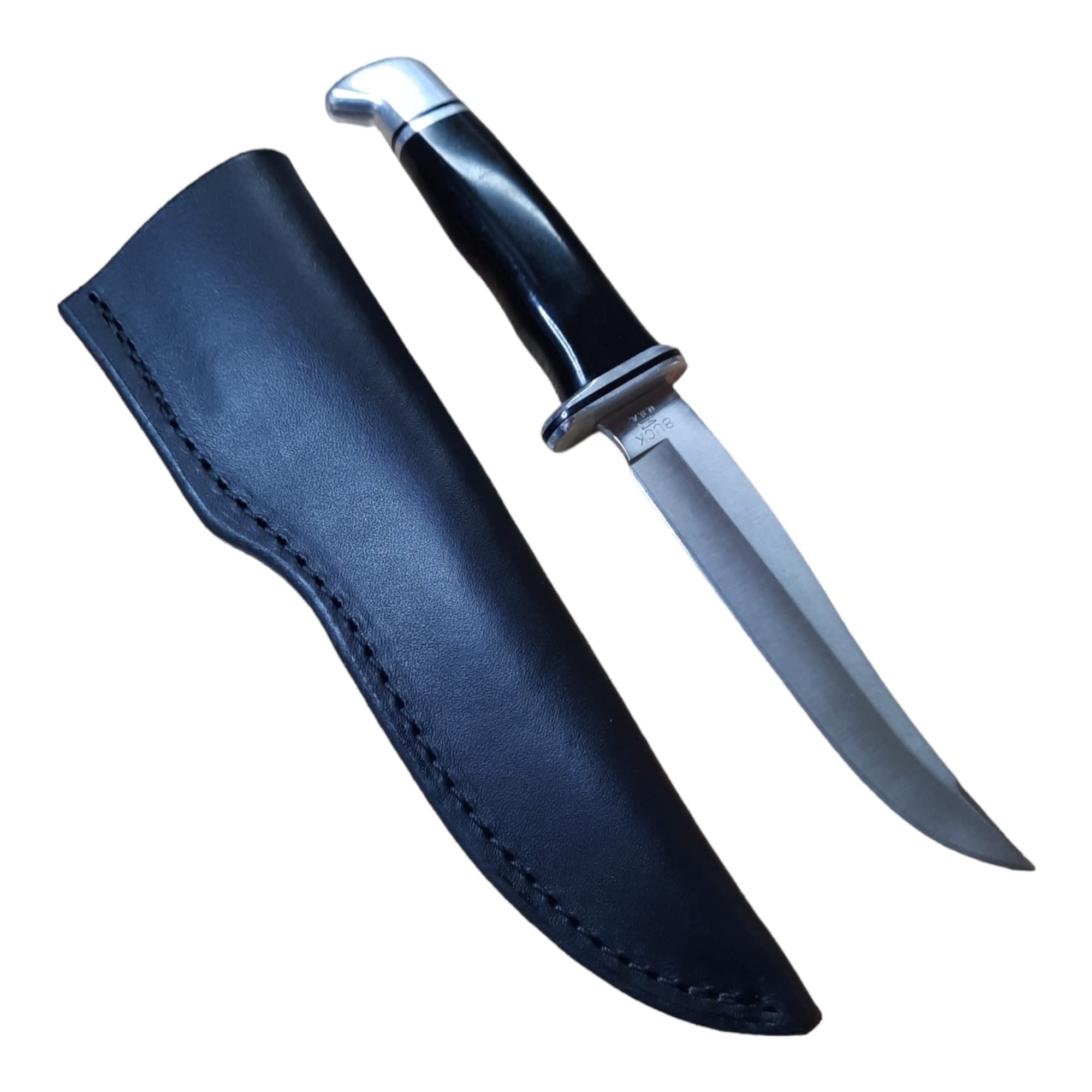 Custom Knife Sheath for Buck 105 Knife, Premium Leather Fixed Blade Knife Holder, Black