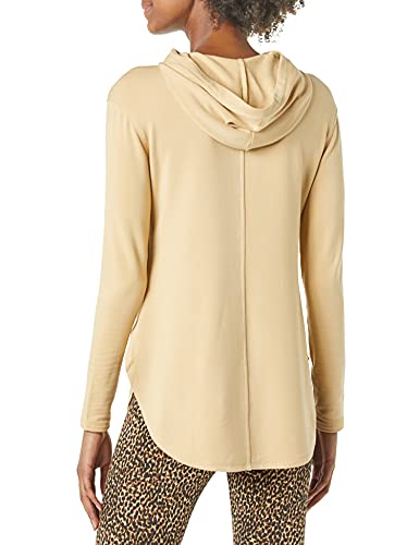 Amazon Essentials Women's Supersoft Terry Standard-Fit Long-Sleeve Hooded Pullover (Previously Daily Ritual), Tan, X-Small