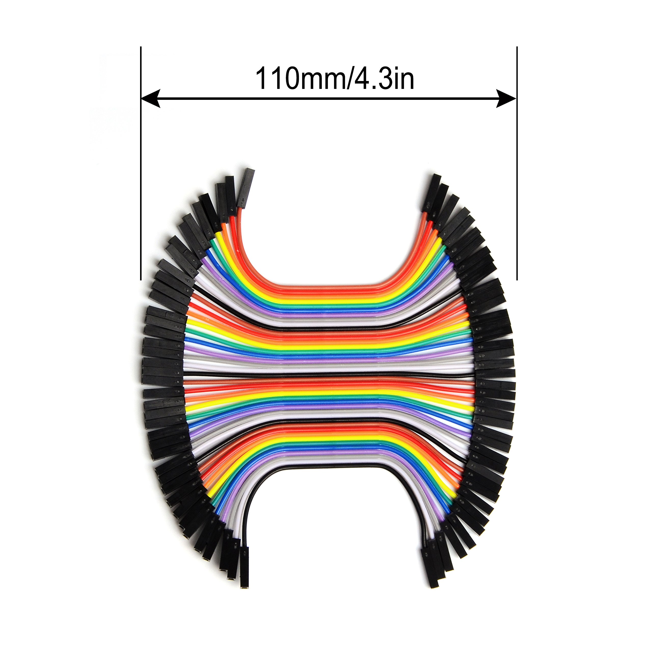 GenBasic 80 Piece Female to Female Jumper Wires (4 and 8 Inch)