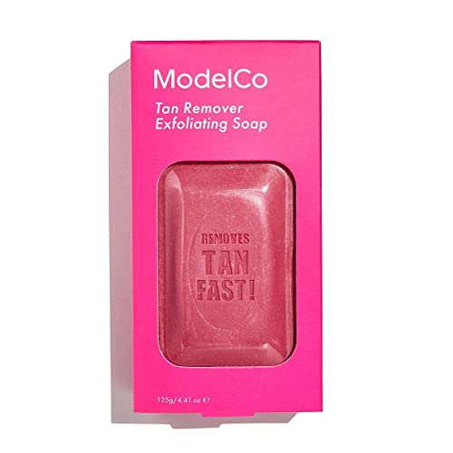 MODELCO Tan Remover Exfoliating Soap - Lather, Scrub And Go - Instantly Remove Self-Tan Like Never Before - Enriched With Goats Milk And Natural Pumice - Prep Skin And Fix Tanning Mishaps - 4.41 Oz
