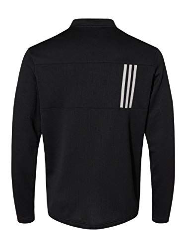 adidas - 3-Stripes Double Knit Quarter-Zip Pullover - A482 - L - Black/Grey Two