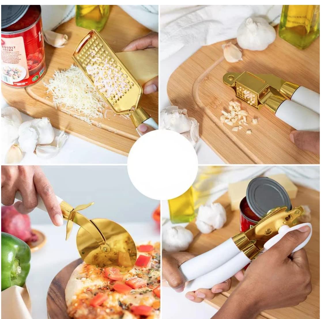 7 Pcs Gold Kitchen Tools Set Kitchen Accessories Gadget Set Gold Coated Stainless Steel Utensils Set