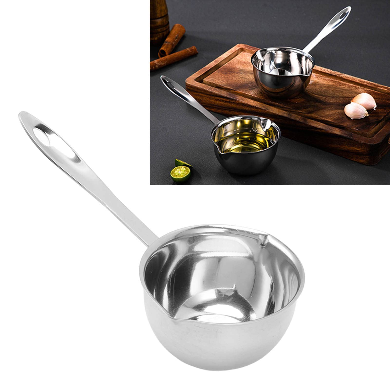Butter Warmer Pot, Mini Stainless Steel All in One Pot, Flat Induction Bottom Small Saucepan, Cooking Tool For Milk Butter Warmer(300ML)