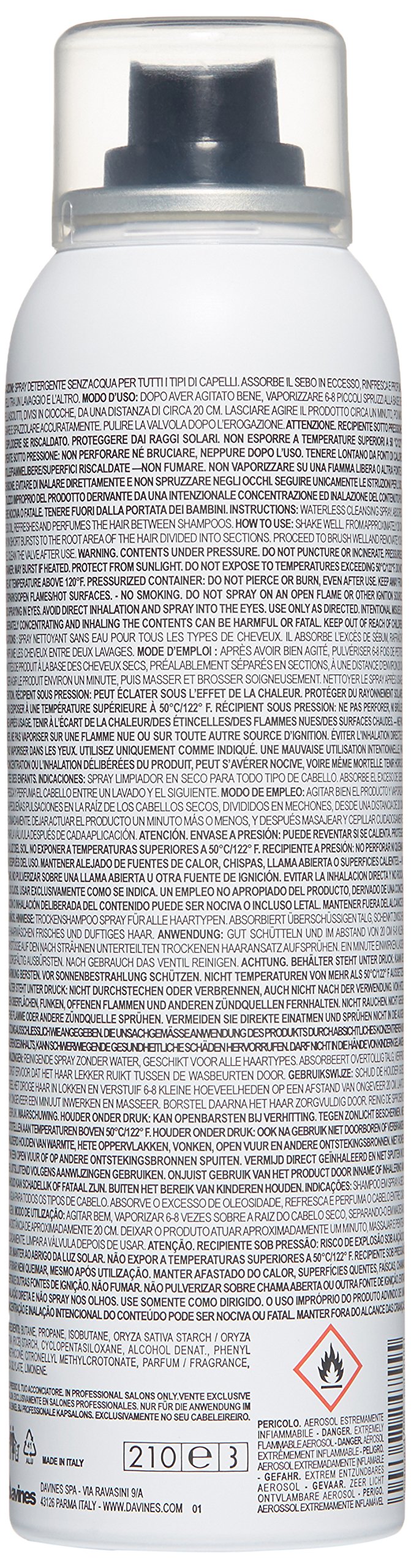 Davines Hair Refresher, Dry Cleansing Shampoo, Absorb Excess Oil And Add Volume, 3.13 Fl Oz