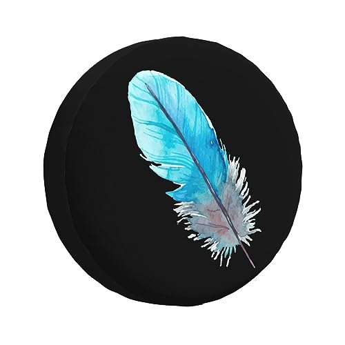 Blue Birds Feathers Painting,Funny Tire Cover Universal Fit Spare Tire Protector for Truck SUV Trailer Camper Rv