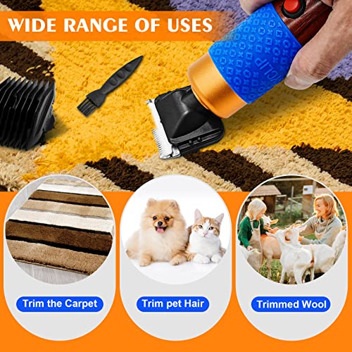 Carpet Trimmer Tufting Shears Kit, Rug Shaver for Tufting, 6-Speed Adjustable Rug Trimmer for Cleaning Handmade and Tufted Carpets, Tufting Clippers, Rug Clippers, Carpet Carving Clippers, 200W