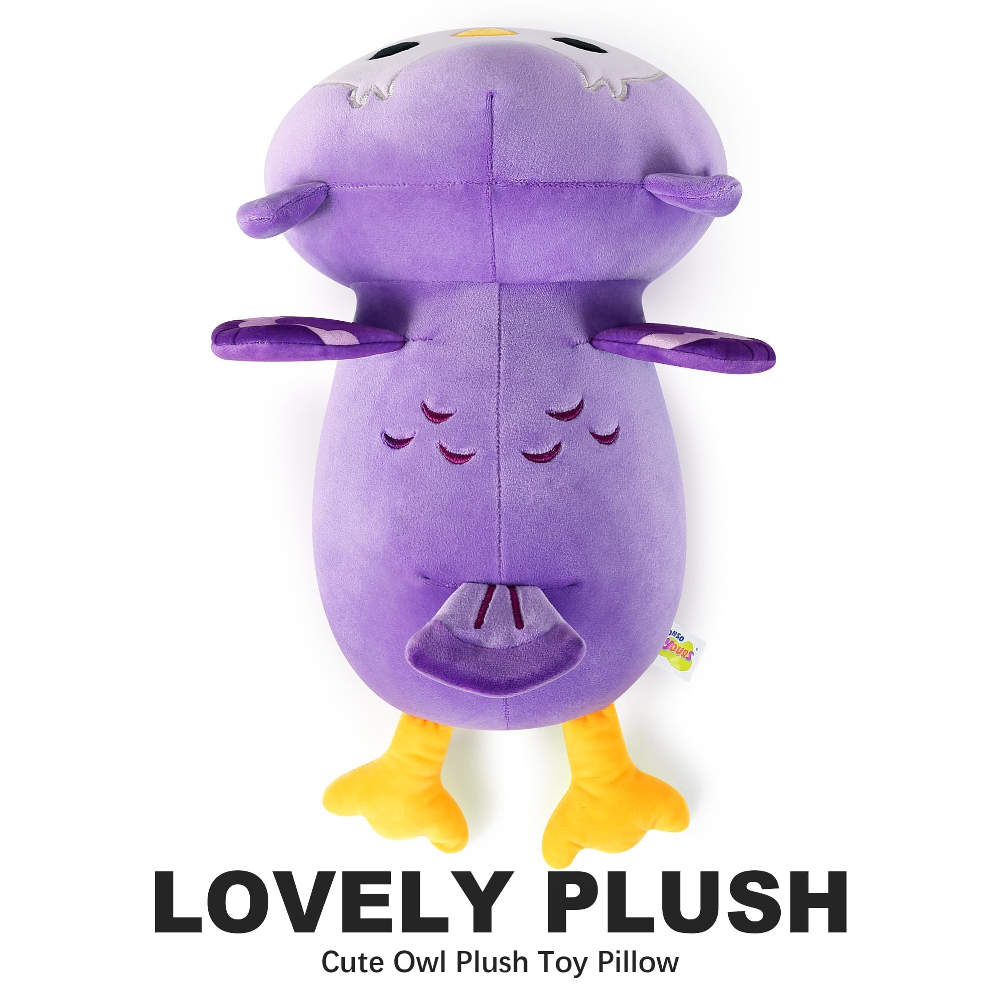 Onsoyours Cute Owl Plushie, Soft Stuffed Owl Squishy Plush Animal Toy Pillow for Kids (Purple Owl, 12")