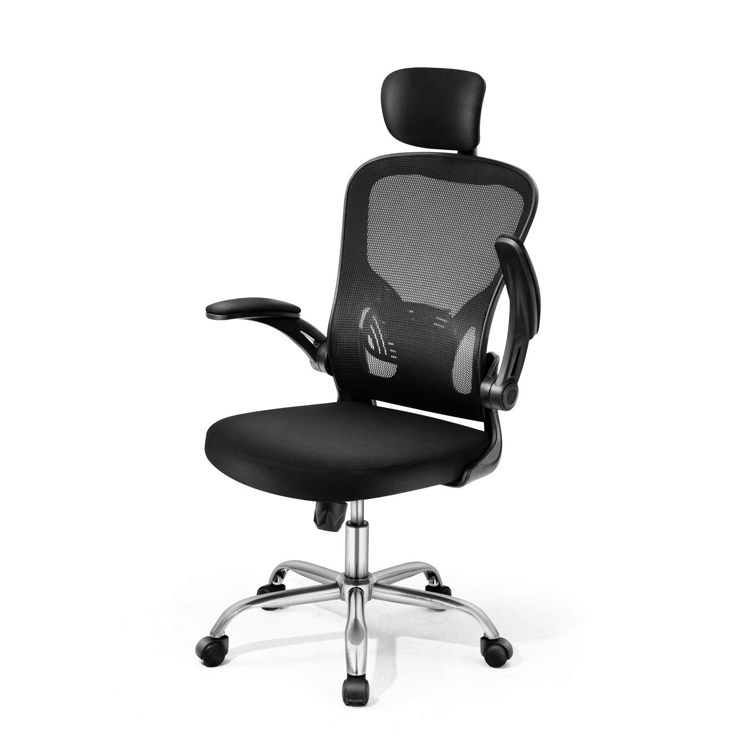 Adjustable Office Chair Ergonomic Mesh Chair High Back Computer Desk Chair with Flip-up armrest and Adjustable Headrest