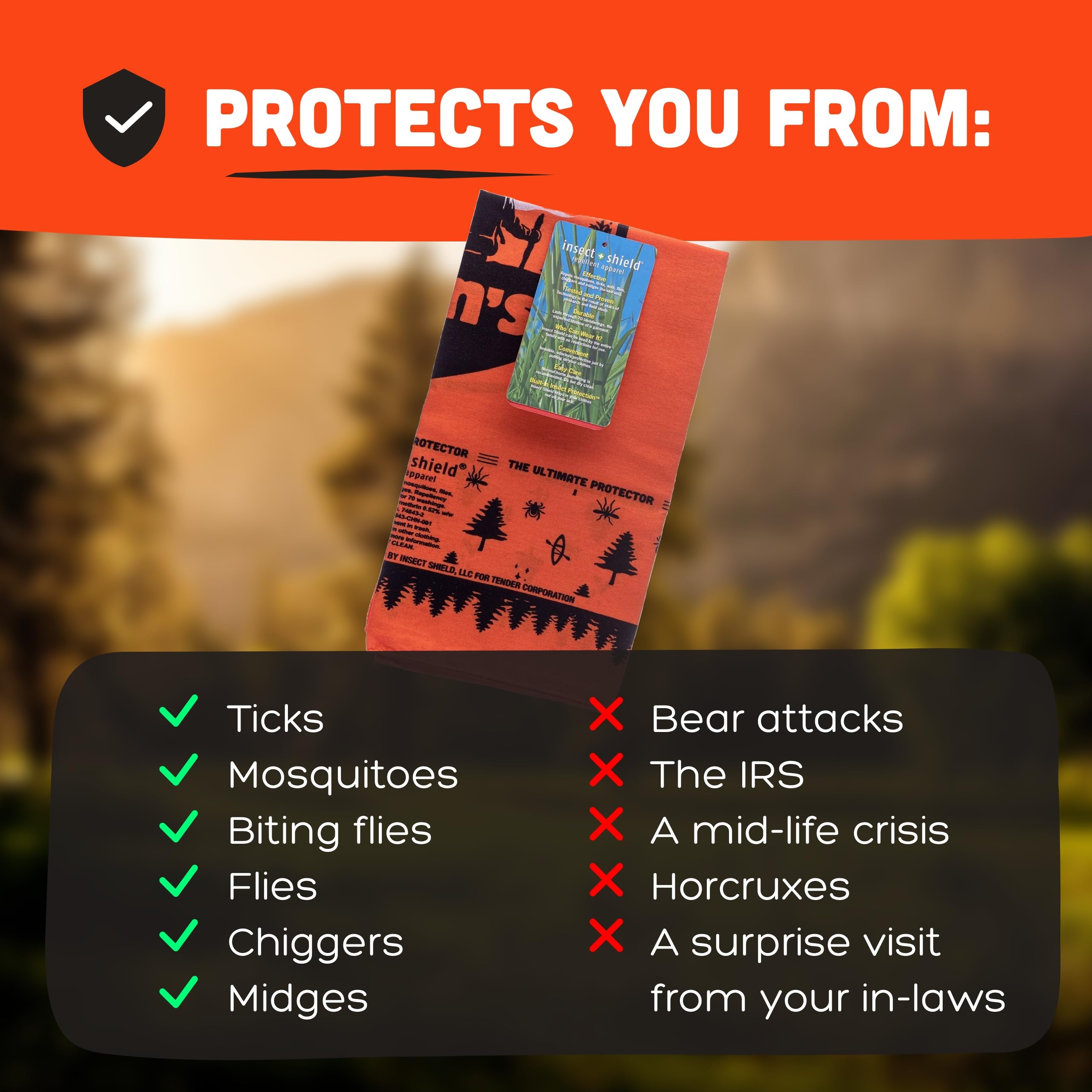 Ben's Tick & Insect Repellent Bandana with Insect Shield (Pack of 2)
