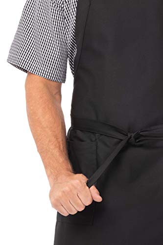 Chef Works Unisex Cross-Back Bib Apron, Black, One Size