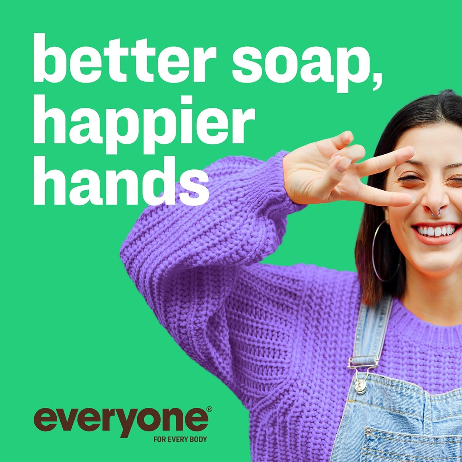 Everyone Liquid Hand Soap, 12.75 Ounce (Pack of 1), Spearmint and Lemongrass, Plant-Based Cleanser with Pure Essential Oils