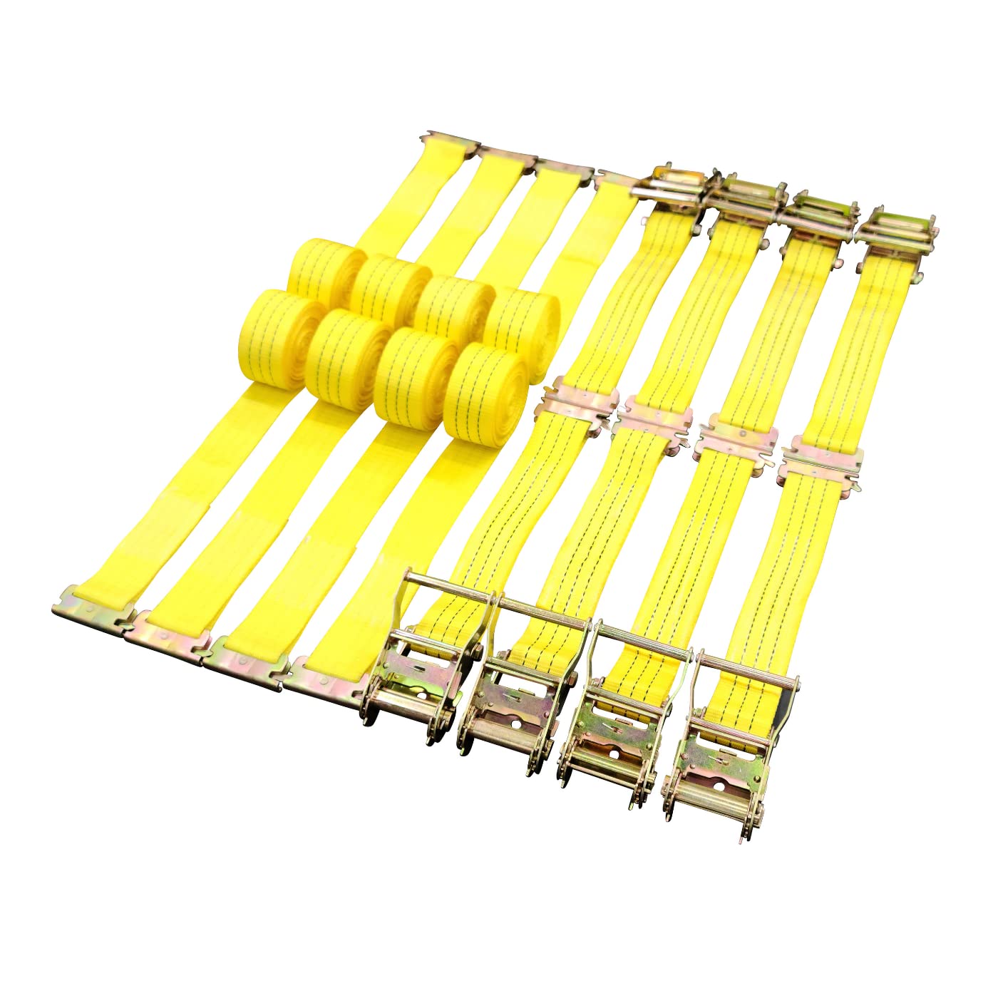 8 Pack E-Track Ratchet Straps 2" x15' 4400LB Tie Down