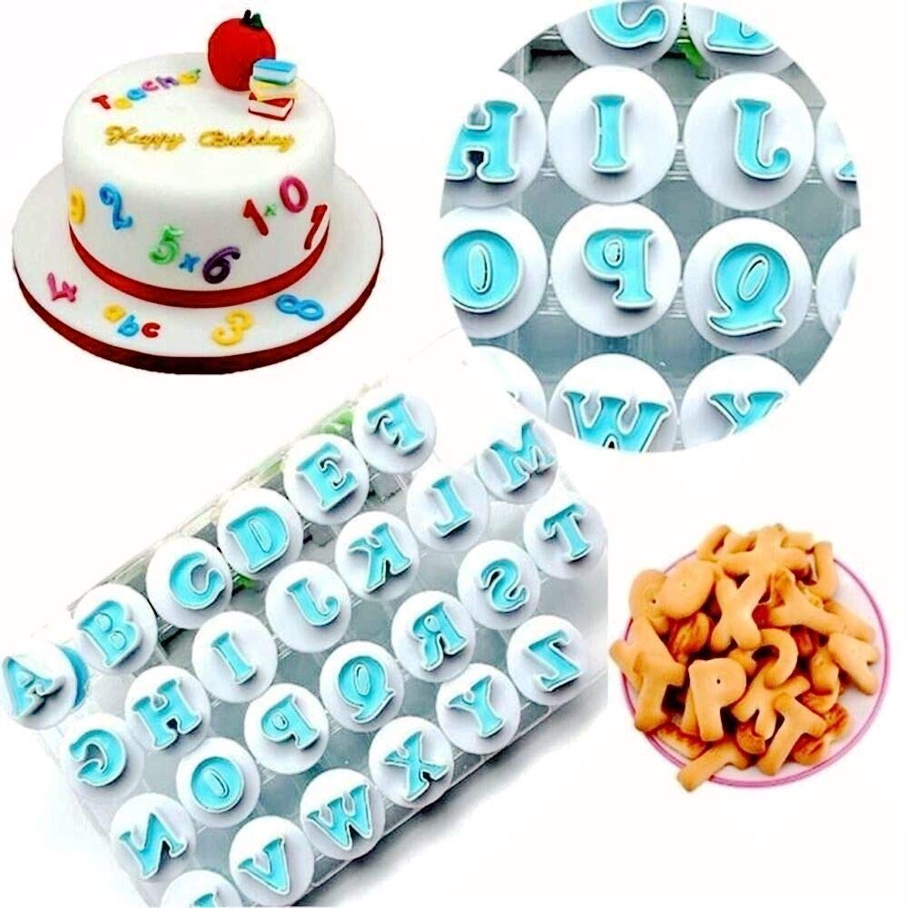 Alphabet Letter Fondant Cake Biscuit Mold, Cookie Stamp Impress, Alphabet Letters Cake Tool, Embosser Cutter, Upper Case Letter Shape DIY Cookie Biscuit (26 PCS/Set)