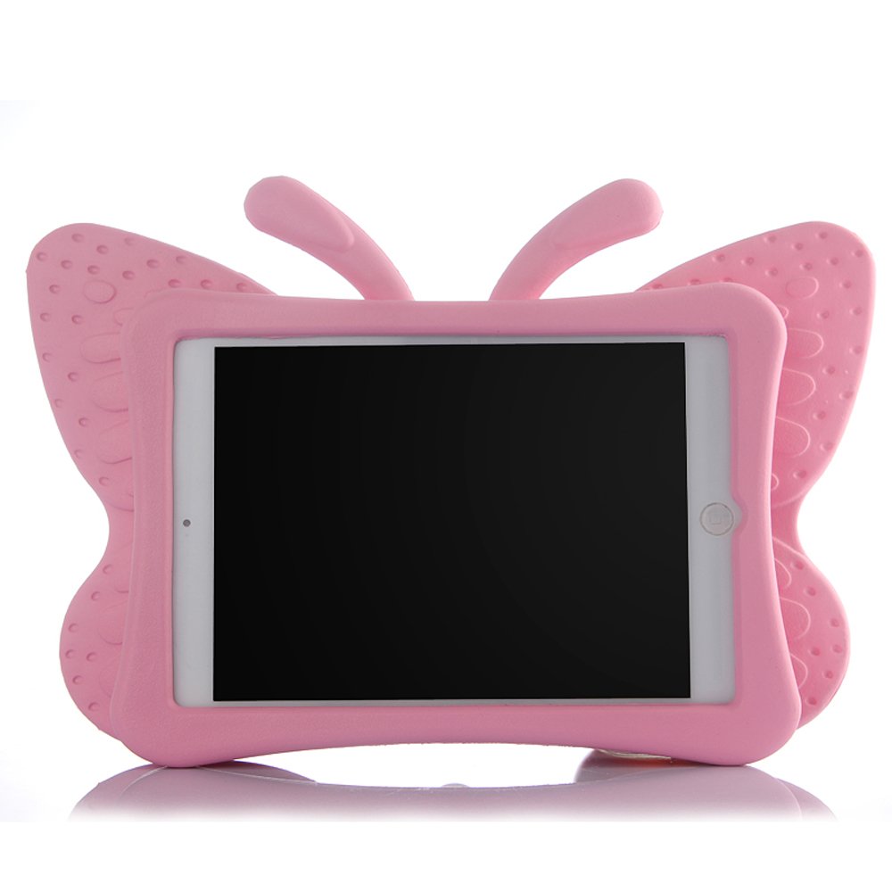 Ipad 5/6/Air/Air 2 Case,ER CHEN(TM) Kids Light Weight Cute Butterfly Design Shock Proof EVA Foam Series Case Compatible for Ipad 5/6/Air/Air 2(Pink)