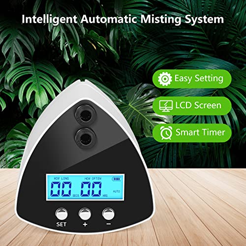 DAOTAILI Reptile Misting System, Automatic Intelligent Reptile Humidifiers with 3 PCS Spray Nozzles, LCD Reptile fogger with Smart Timing Rainforest.This is Rainforest Device, Not A Sprayer