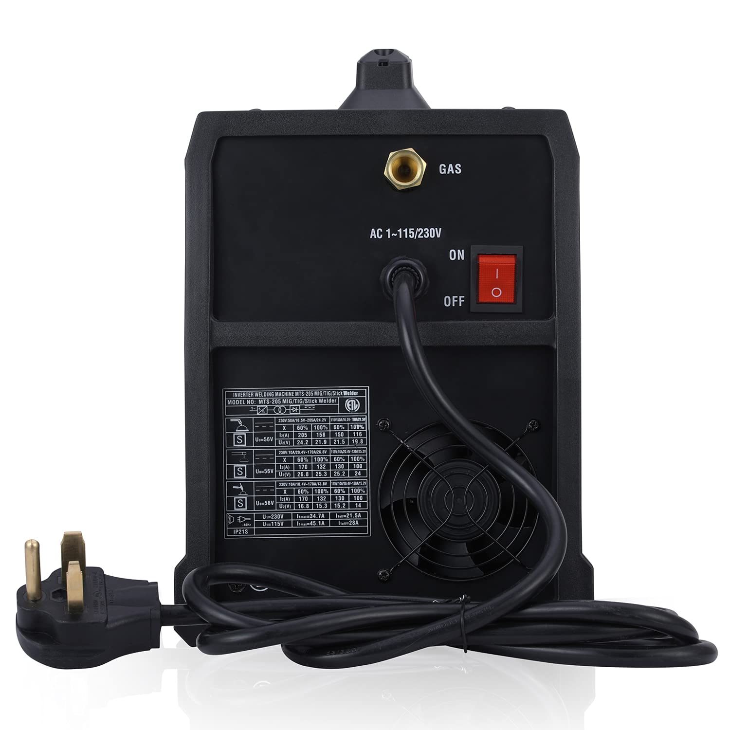 Amico MTS-205, 205-Amp MIG/MAG/Flux-Cored/TIG/Stick Arc Combo Welder, Compatible Spool Gun Welding Aluminum