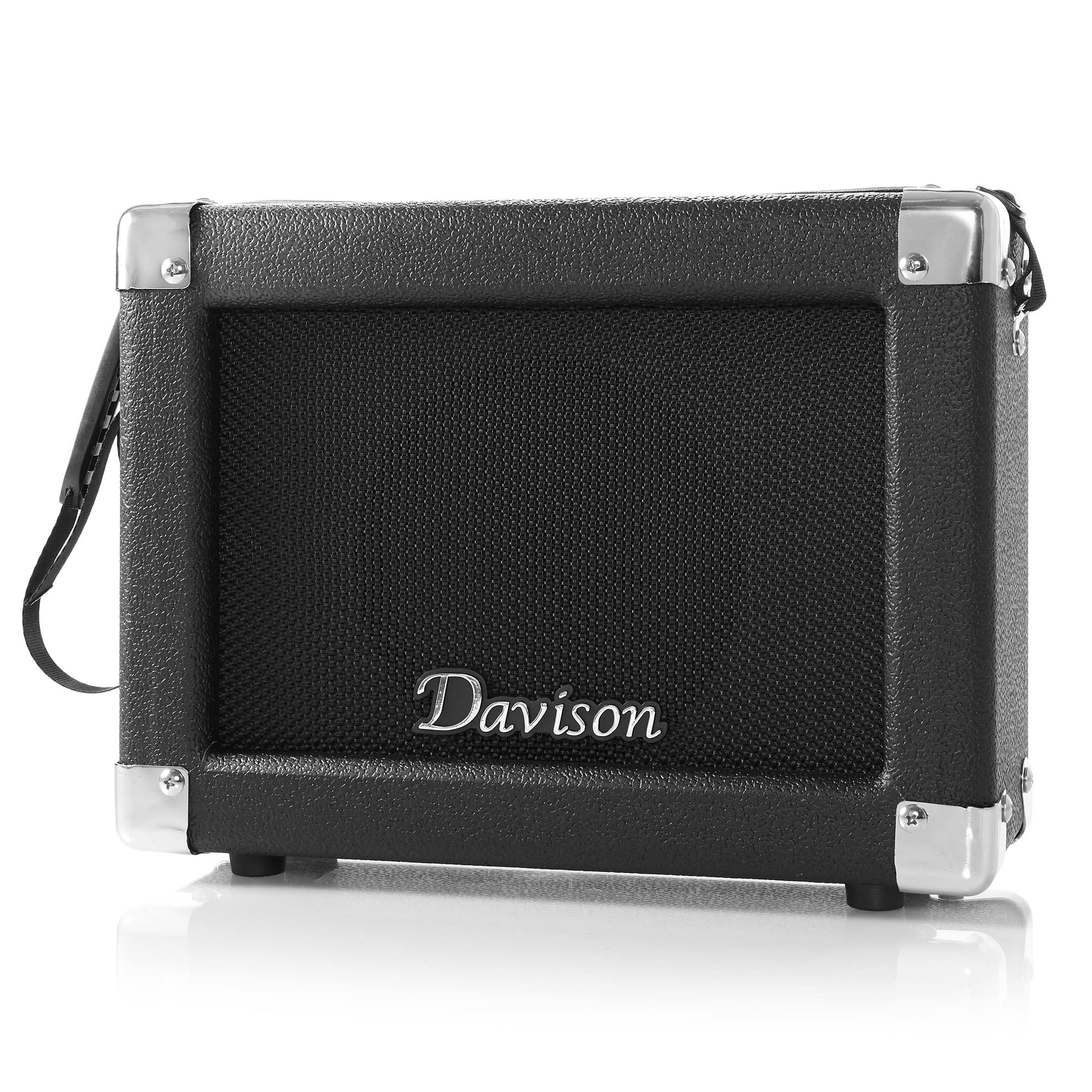 Davison Guitars Left Handed Electric Bass Guitar with 15-Watt Amp, Blue - 4 String Full Size Beginner Kit with Gig Bag and Accessories