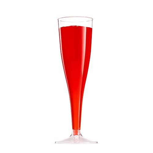 Munfix 50 Plastic Champagne Flutes 5 Oz Clear Plastic Toasting Glasses Disposable Wedding Party Cocktail Cups