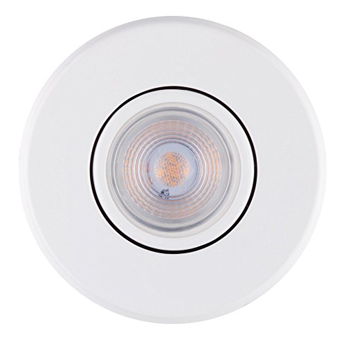 Globe Electric 3" LED IC Rated Swivel Round Trim Recessed Lighting Kit, White Finish, Easy Install Push-N-Click Clips, Bulb Included, 3.25" Hole Size 90717