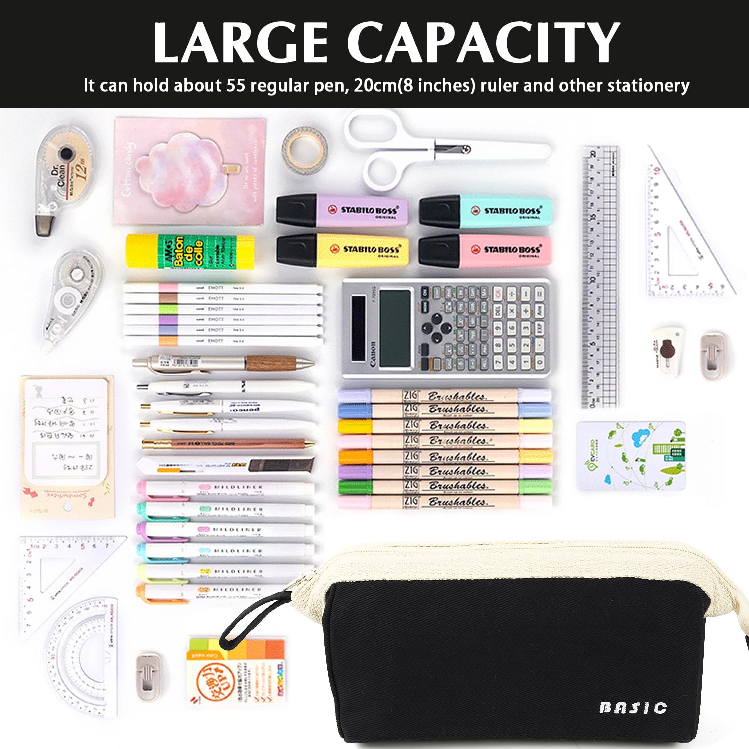 MAMUNU Pencil Case Wide-Open, Big Capacity Pencil Case, Pencil Case Pouch Large, Portable Pencil Case for Girls Boys Pencil Pen Bag for School Students Office College Adults