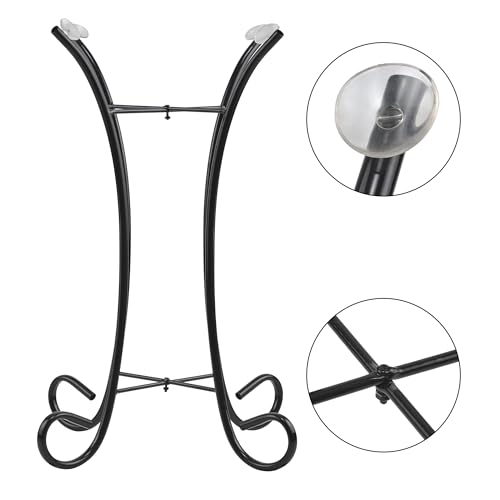 Alpine Corporation KPP160 Birdbath Metal Stand, 25 Inch Tall, 18"L x 18"W x 23"H, Black