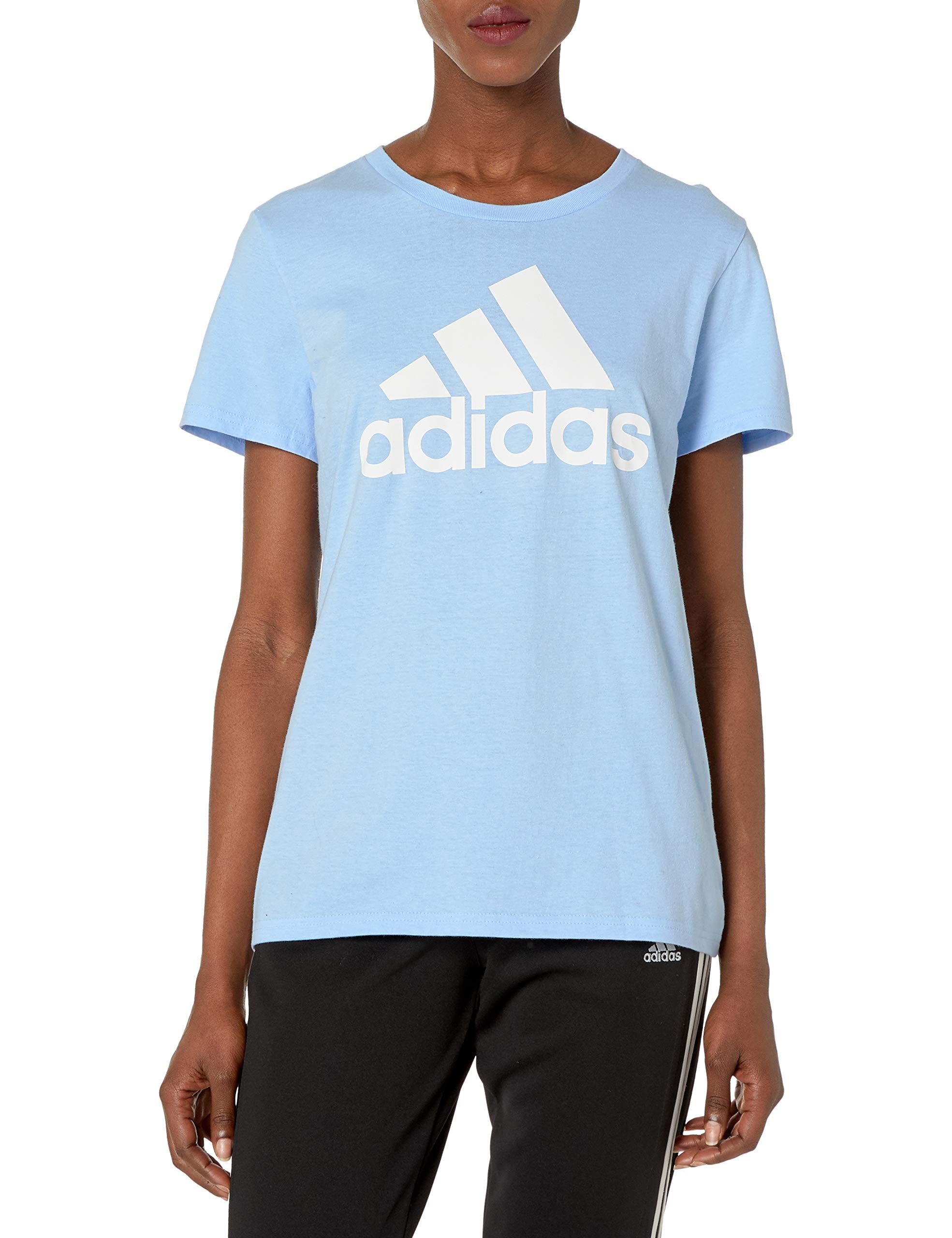 adidas Basic Badge Of Sport Tee, Glow Blue/White, X-Small