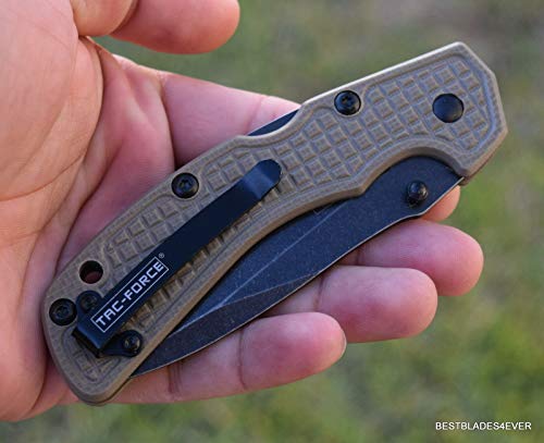 7.75 Inch Lockback Stainless Steel Open Folding Pocket Knife With Clip Outdoor Survival Hunting Knife for Camping by Survival Steel