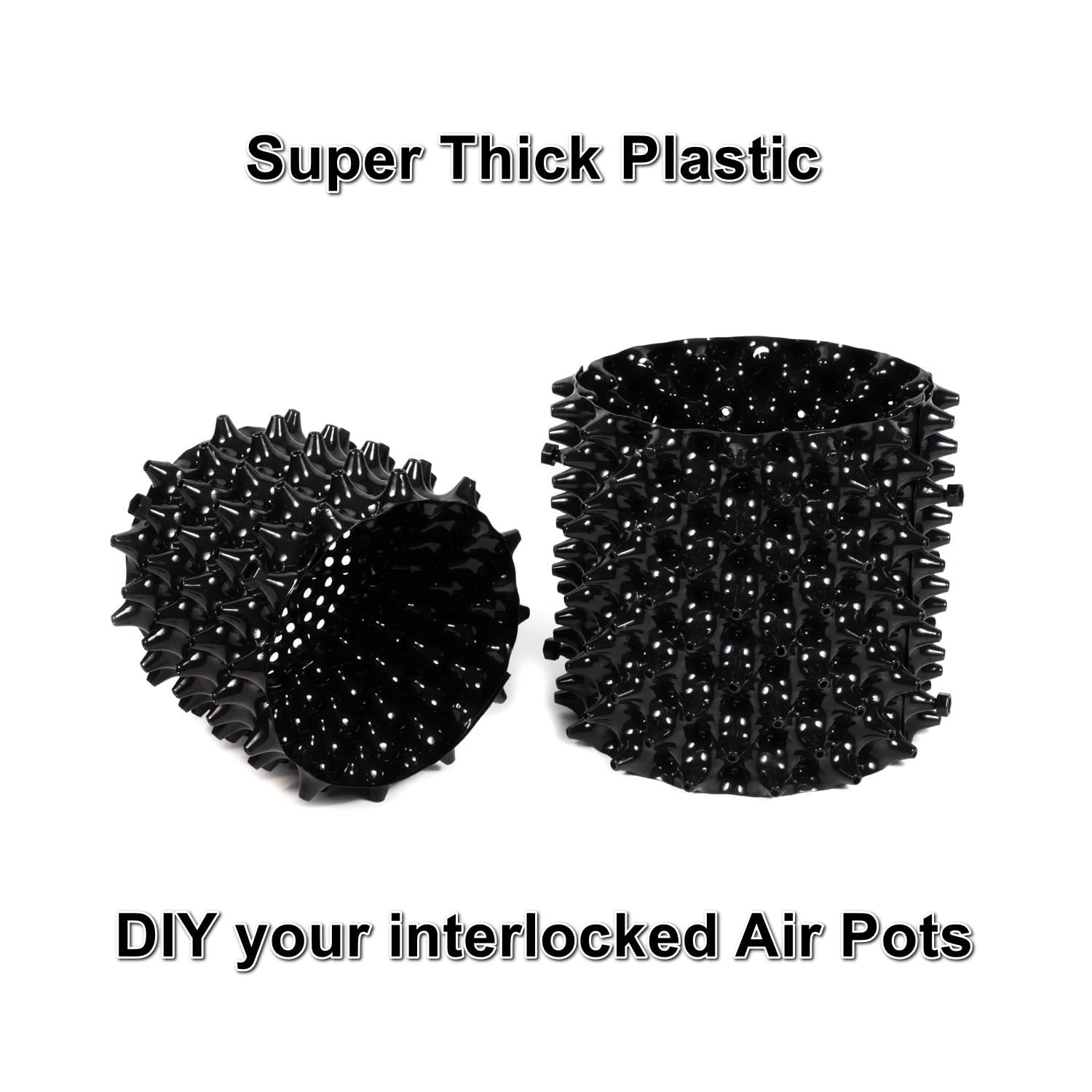 5 Gallon Plus10-pack Durable Plastic Air Pruning Pots for Multiply The Plant Roots 11.8" Diameter x 11.8" Height