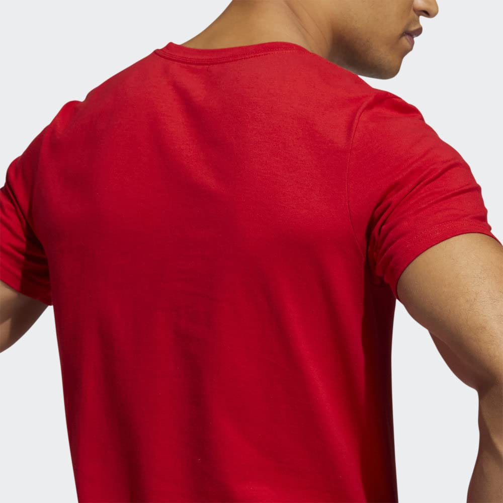 adidas Basic Badge of Sport Tee Scarlet/Victory Blue/Wonder White SM