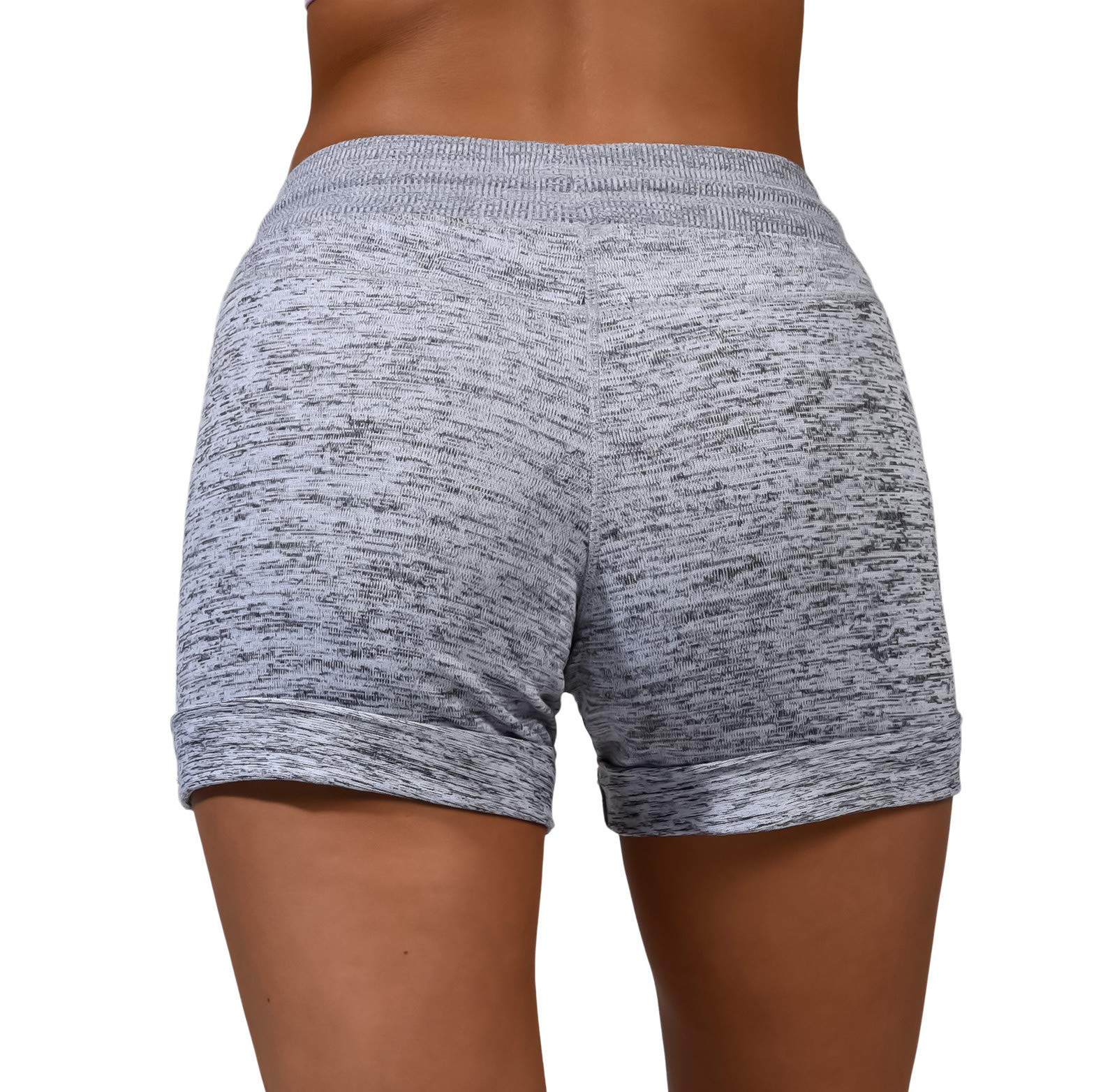 90 Degree By Reflex Soft and Comfy Activewear Lounge Shorts with Pockets and Drawstring for Women - Black - Small