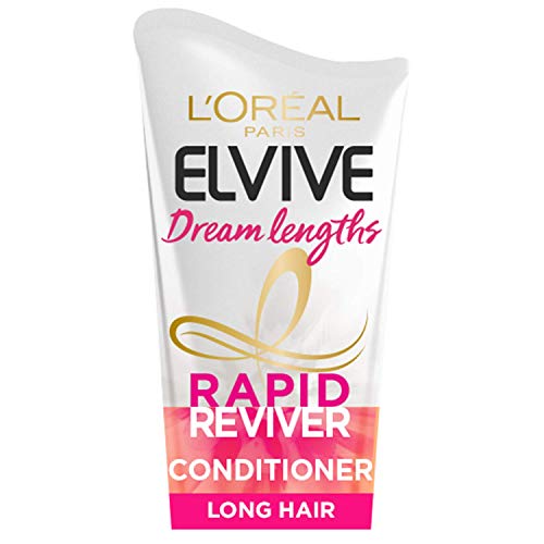 L'Oreal Paris Elvive Dream Lengths Rapid Reviver Power Conditioner, Nourishing & Strengthening Treatment, Enriched with Castor Oil, For Long, Damaged Hair 180ml