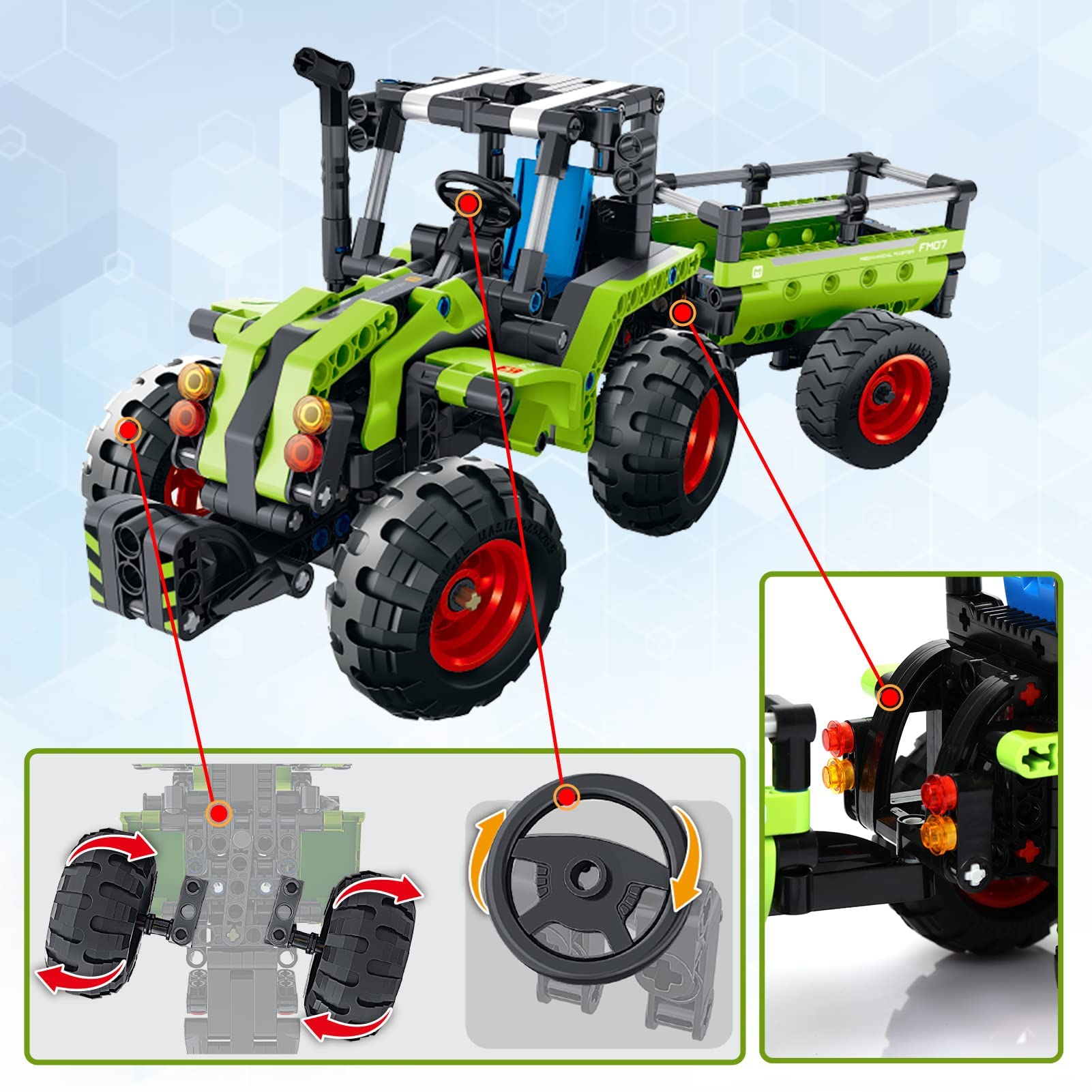DDAI STEM Building Blocks Toys Gifts for Age 6, 7, 8, 9, 10, 11, 12 Boys and Girls, DIY Building Bricks, Ideal gift for birthday, STEM Engineering Construction RC Toy, 2 in 1 Model