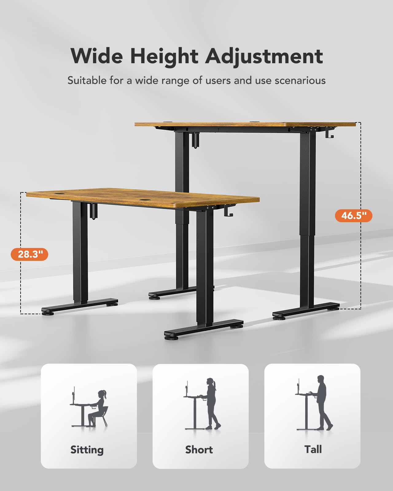 AMADA HOMEFURNISHING Electric Adjustable Standing Desk, 55 * 24 Inch Height Adjustable Computer Desk with 3 Memory Presets, Sit Stand up Desk for Home Office Furniture, Headphone Hook