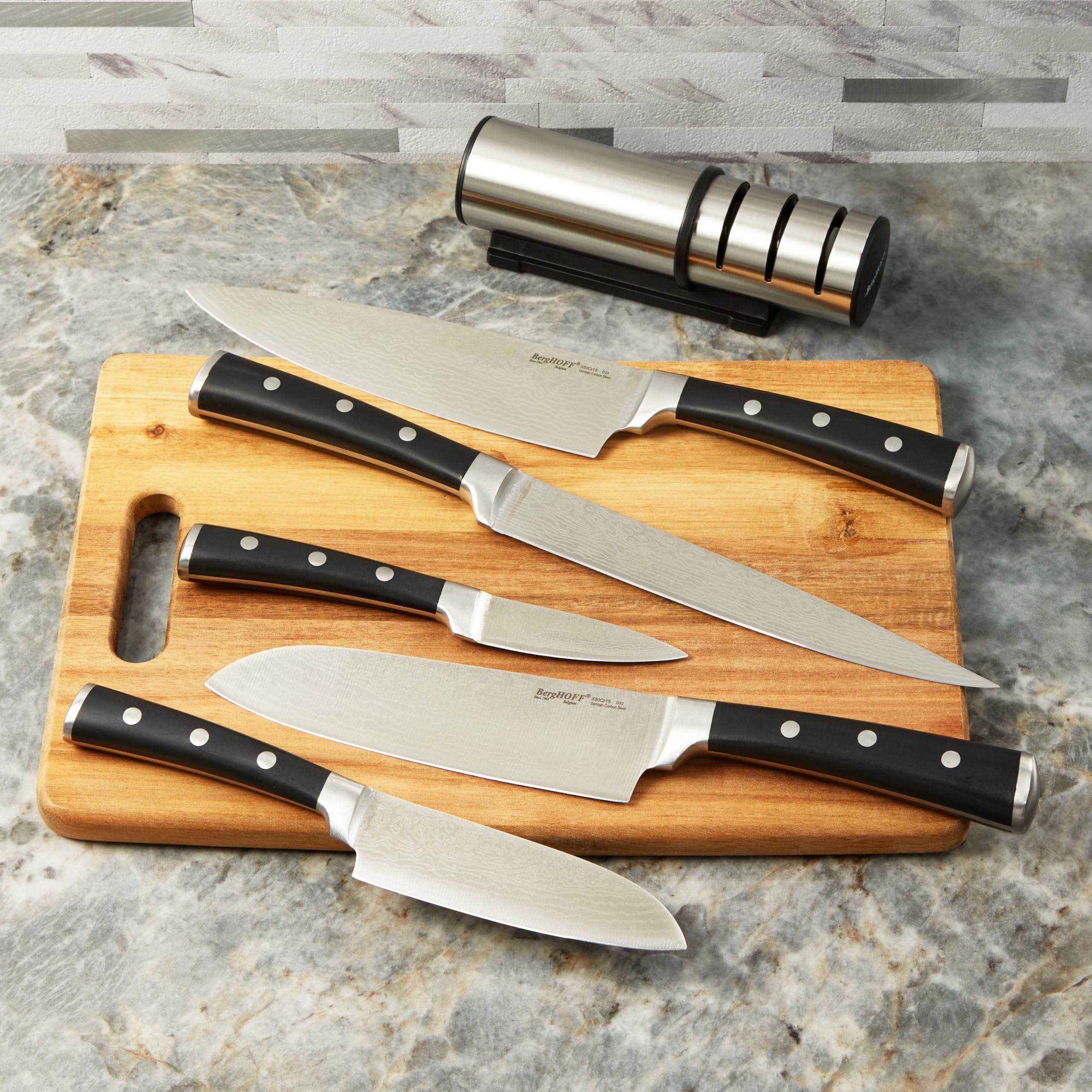 Berghoff Antigua 7'' Santoku Knife PP Handle With Three-rivets Ergonomic Designed Sharp Blade
