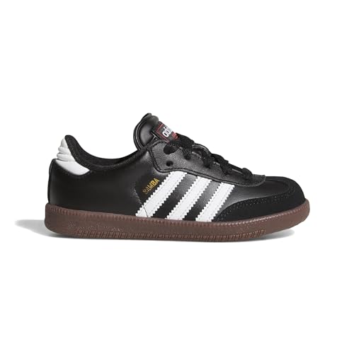 adidas Boy's Samba Classic Soccer Shoe, Black/White/Black, 4 Big Kid