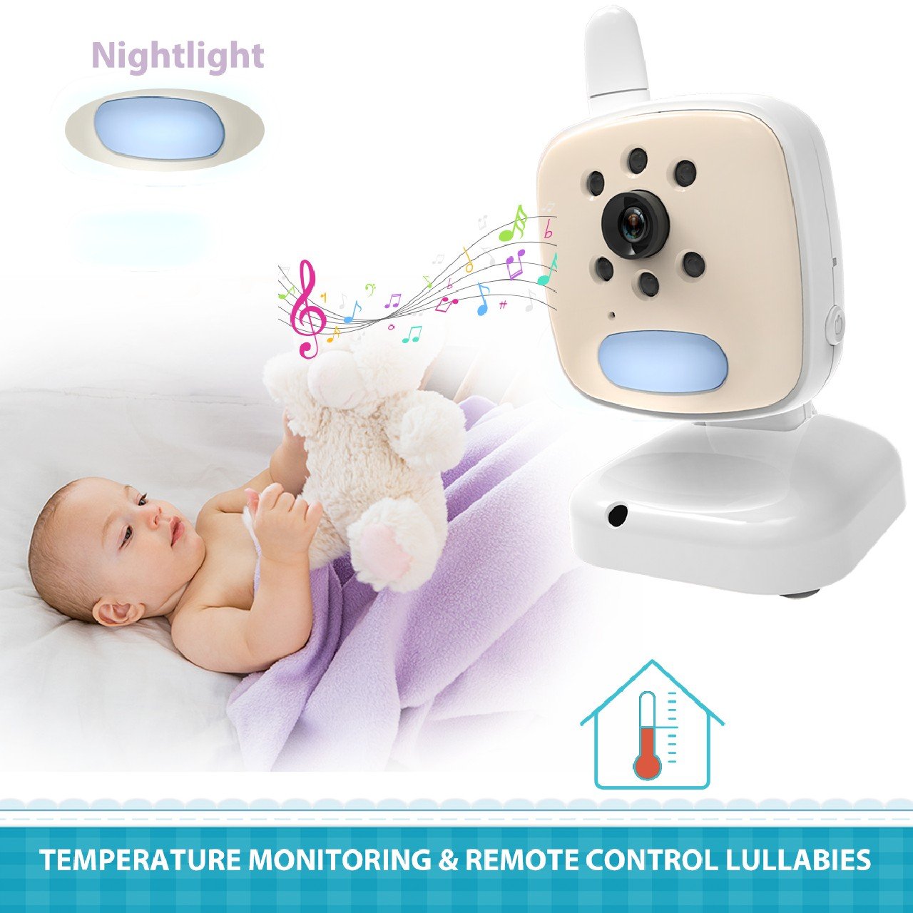 ISEE Long Range Video Baby Monitor - 3.5" HD Color Display, Night Vision, Temperature Monitoring, 960ft Range, Two-Way Audio - Perfect for New Parents