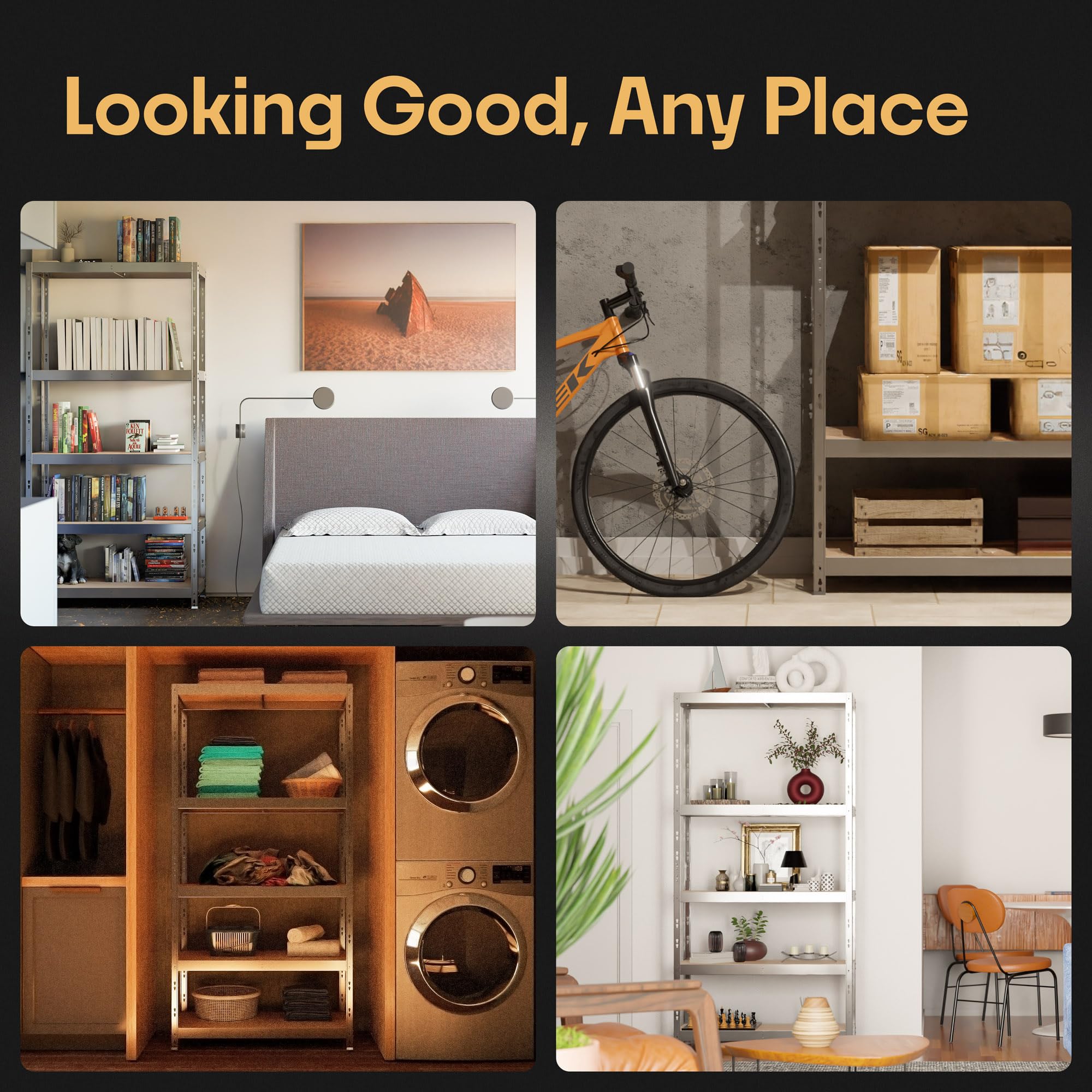 Metalkas Storage Shelves: 5 Storage Shelves Heavy Duty w/ 2,200 lb Total Load Capacity, 440 per Storage Shelf, 71x35x16 Perfect Solution for Your Storage Needs, Adjustable Shelving Unit