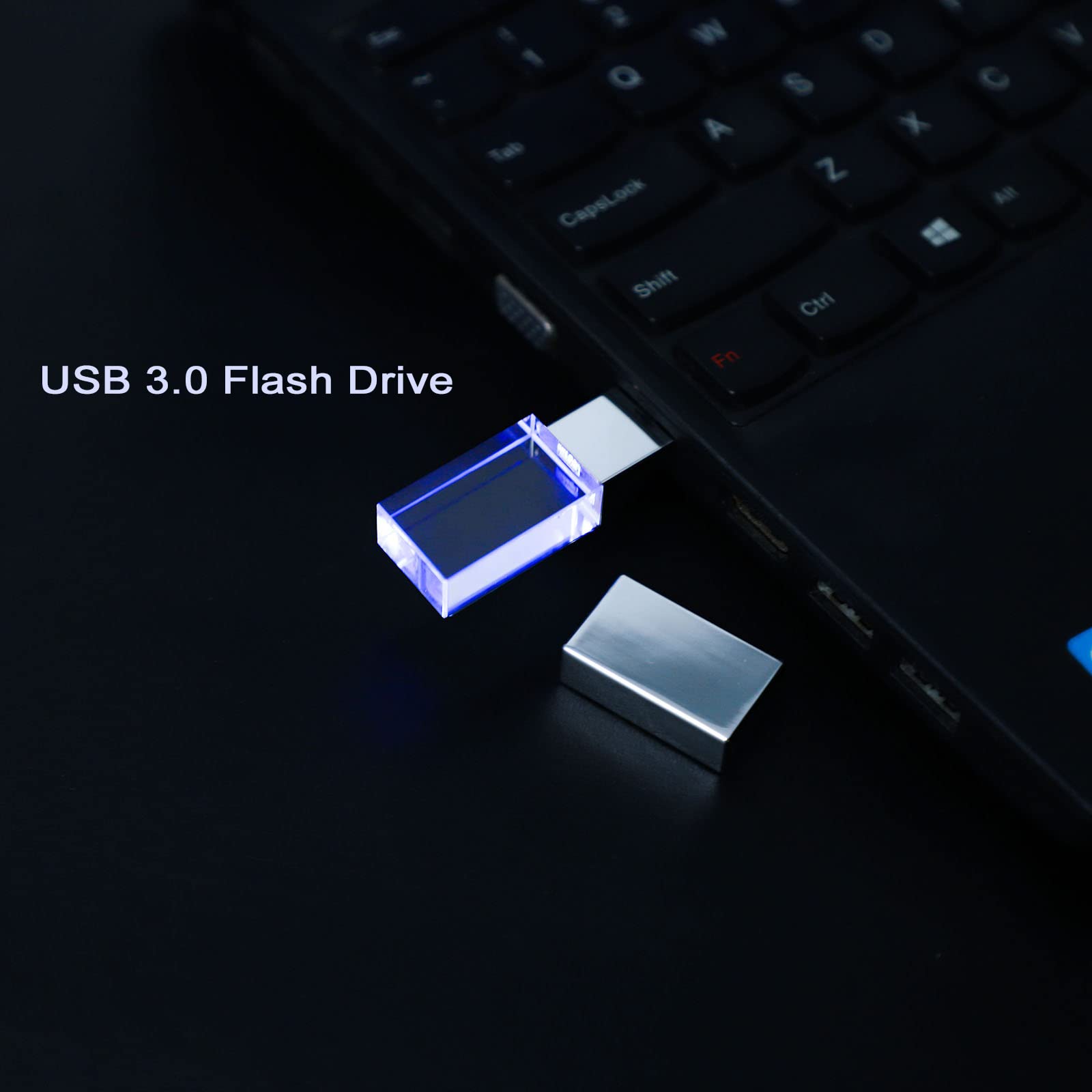 Laak 16GB New Crystal Transparent Rectangle Genuine USB Flash Drive 3.0 Wedding Gift Pendrive,Silver