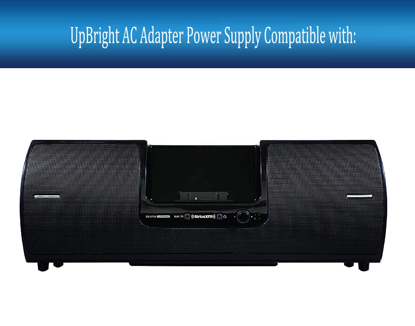 UpBright 12V AC/DC Adapter Compatible with SiriusXM Sirius XM SXSD2 Portable Speaker Dock Play Radio SXSD 2 Boombox Boom Box Speaker System 12VDC 3A 12.0V DC12V Switching Power Supply Battery Charger