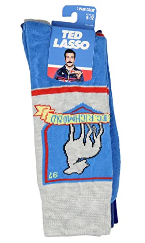 Bioworld Ted Lasso Original Series AFC Richmond 3 Pairs Multi-Design Mid-Calf Crew Socks