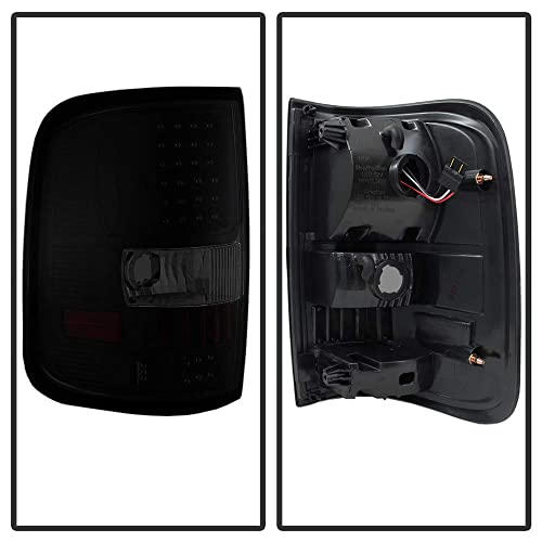 ACANII - For 2004-2008 Ford F150 Pickup Styleside Black Housing Smoked Lens LED Tail Lights Brake Lamps Pair Left+Right Cyber Black V2