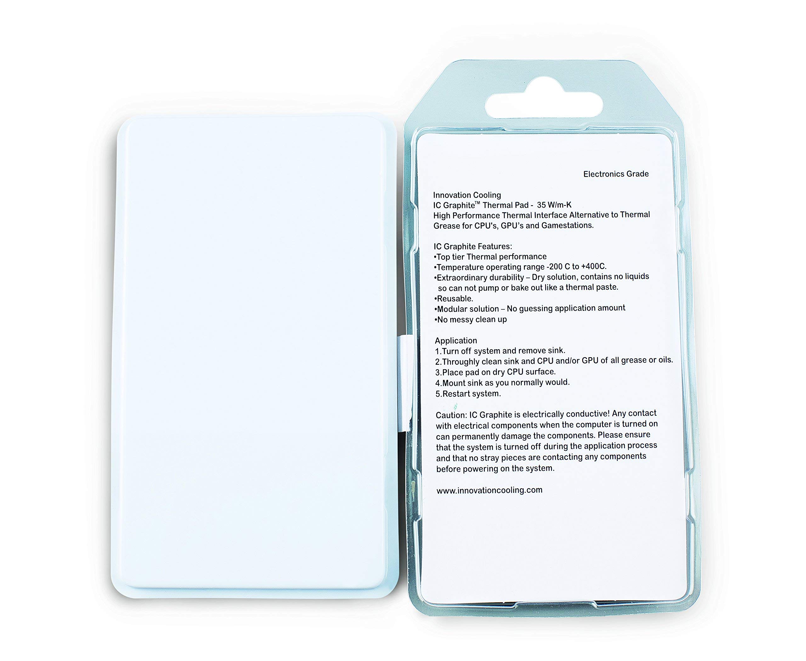 Innovation Cooling Graphite Thermal Pad – Permanent Replacement for Thermal Paste/Grease (30 X 30 mm)