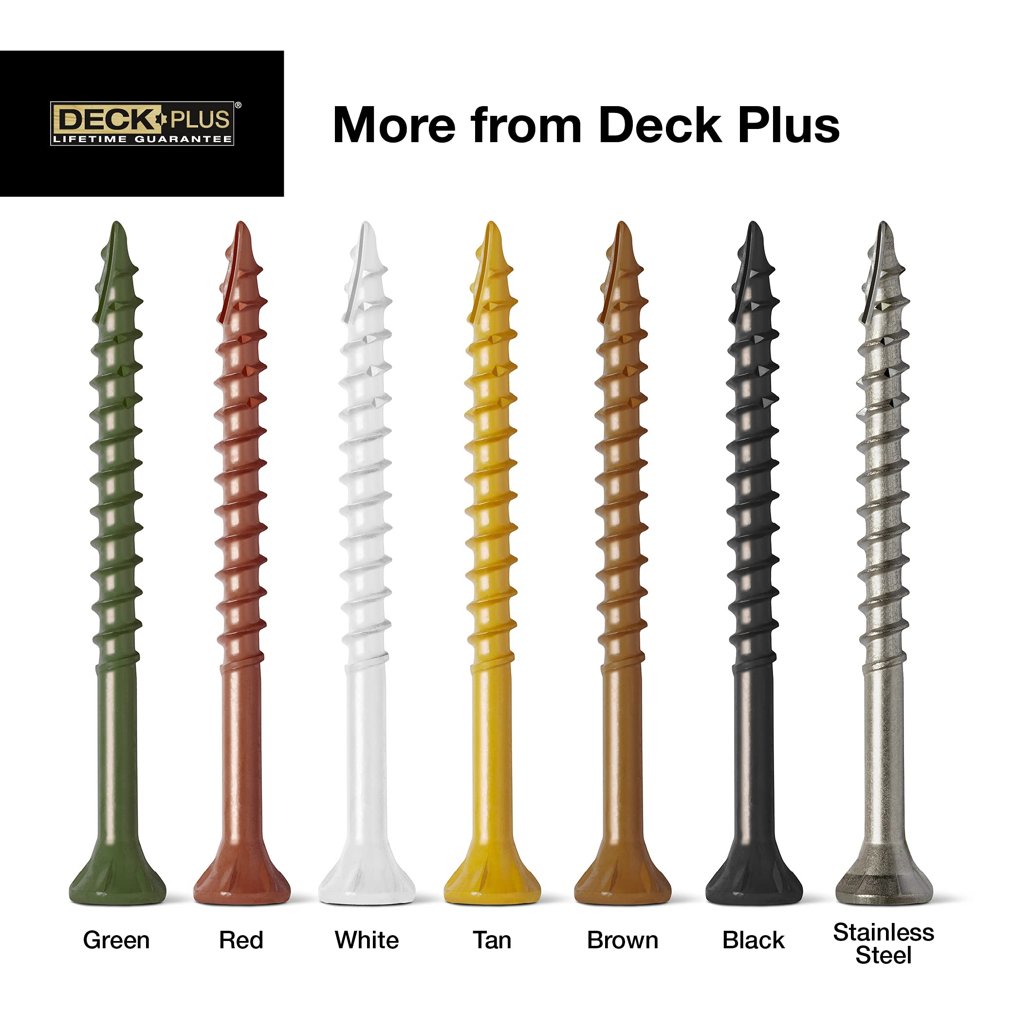 Deck Plus 48398 Wood Screws #8 x 1-5/8", Green, 5lb Box