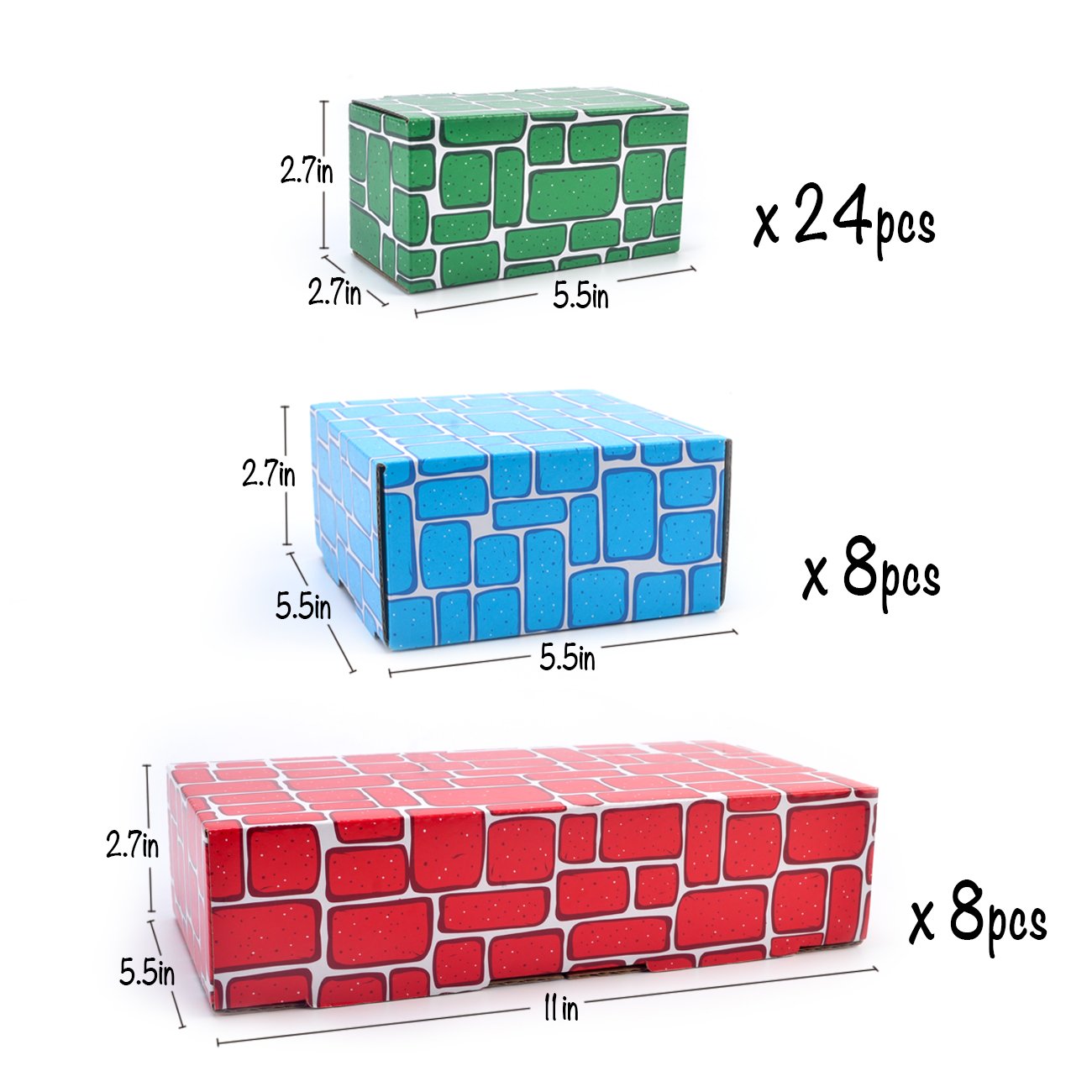 Cardboard Building Block, Exercise N Play 40pcs Extra-Thick Jumbo Giant Building Blocks in 3 Sizes for Kids