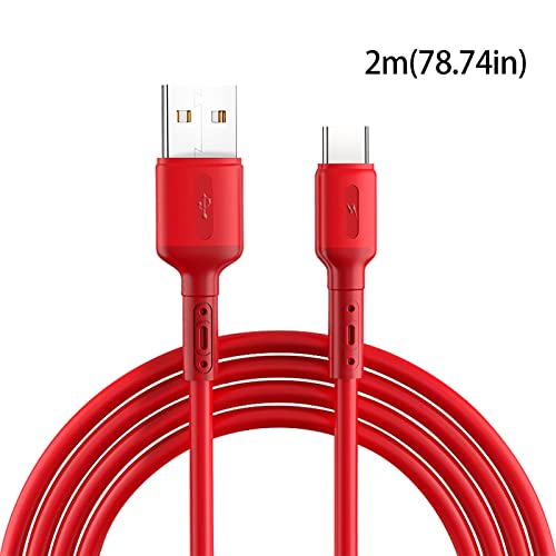 BGNTBUK 713 2m Silicone Data Cable Mobile Phone Color Fast Charging Line Liquid Soft Plastic Flash Charging Cable Suitable for Tpye C Charging Port Hyper Cable