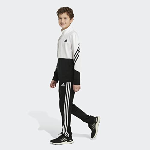 adidas Boys' Zip Front Iconic Tricot Jacket, Bright White, Large (14/16)