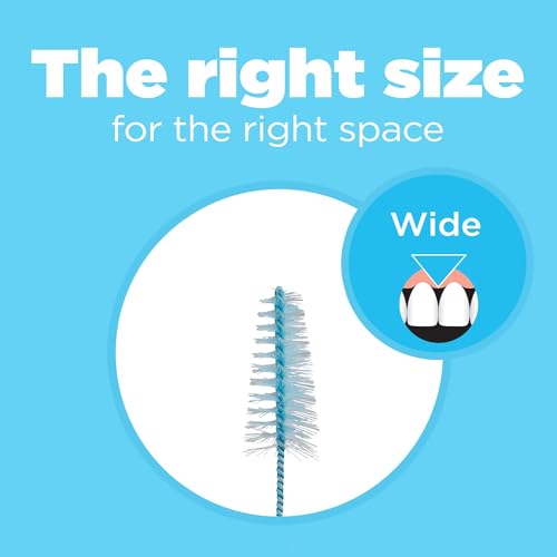 GUM Proxabrush Go-Betweens Refills - Wide - Compatible with GUM Permanent Handle - Reusable Interdental Brushes - Soft Bristled Dental Picks, 16ct