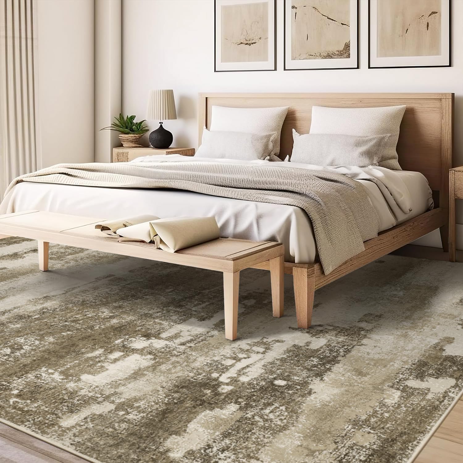 Area Rugs 6x9 for Living Room Bedroom Machine Washable Modern Abstract Soft Large Rugs with Non Slip Backing, Floor Carpet for Dining Room